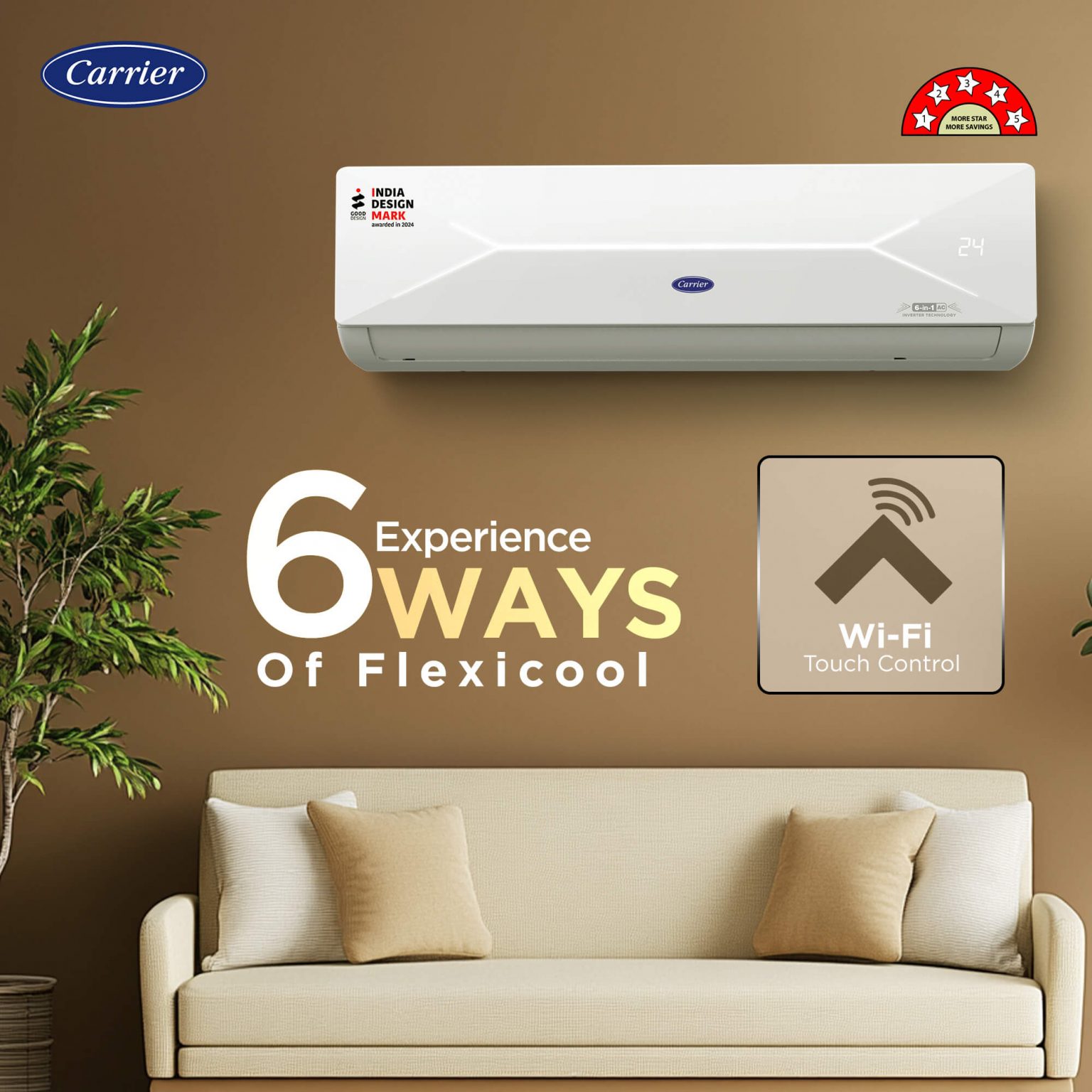 XCEL LUMO Fxi Wi-Fi 5 Star Split Inverter AC - Carrier Midea India